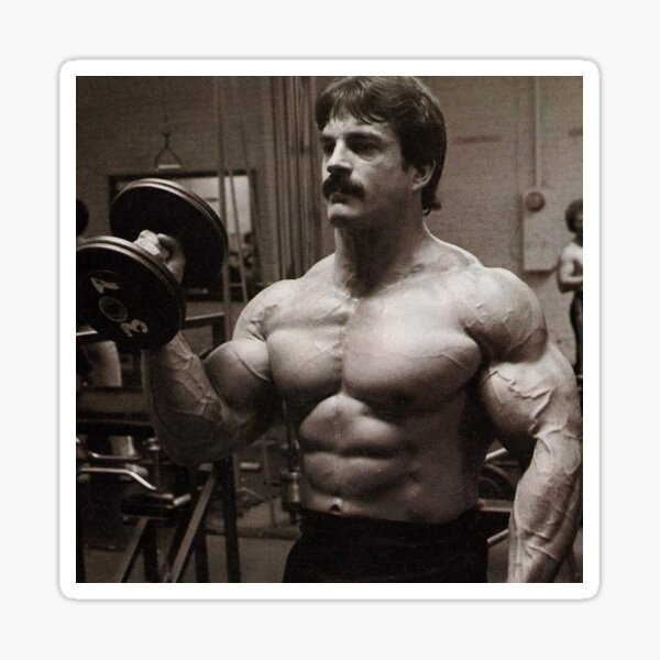 "Mike Mentzer Dumbbell Curl" Sticker for Sale by JohnMacKDesigns ...