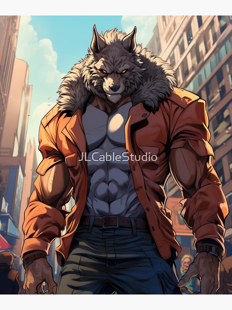 "Monstrous Strength: The Wolf Bodybuilder" Sticker for Sale by ...