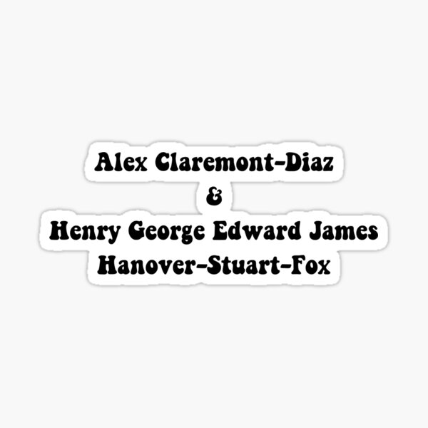 "Alex & Henry full names, red white and royal blue" Sticker for Sale by ...