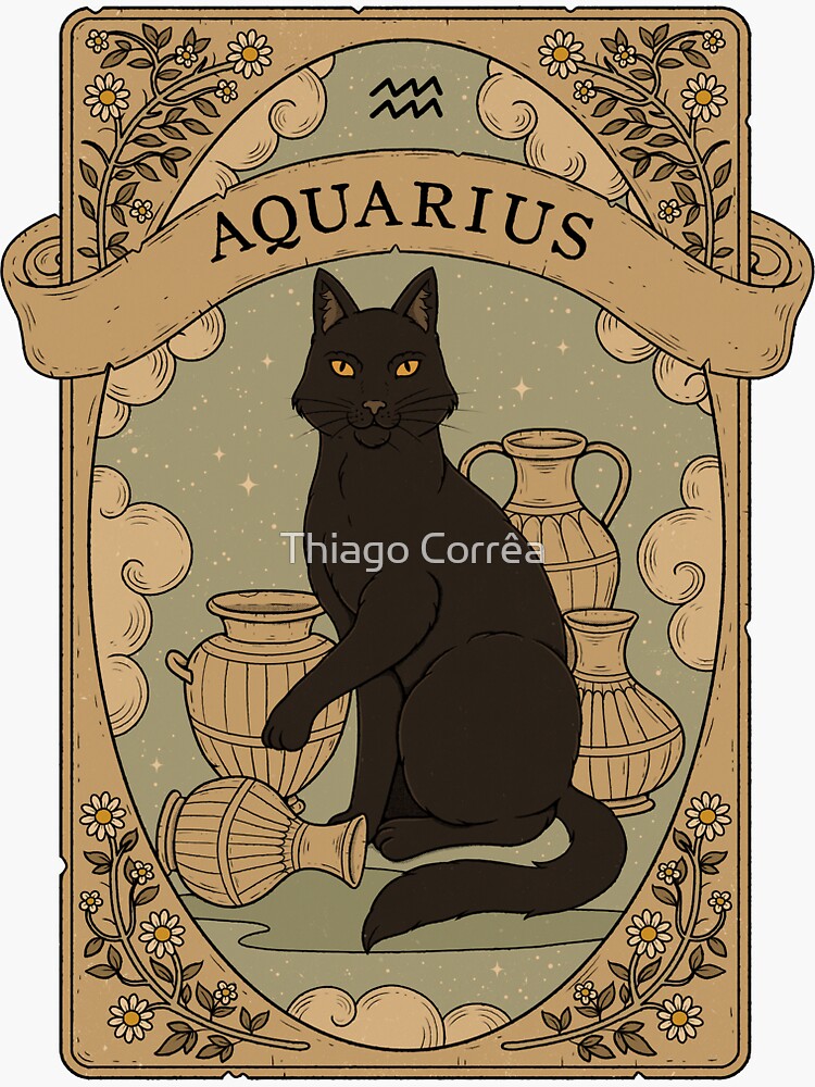 "Aquarius - Cats Astrology" Sticker for Sale by thiagocorream | Redbubble
