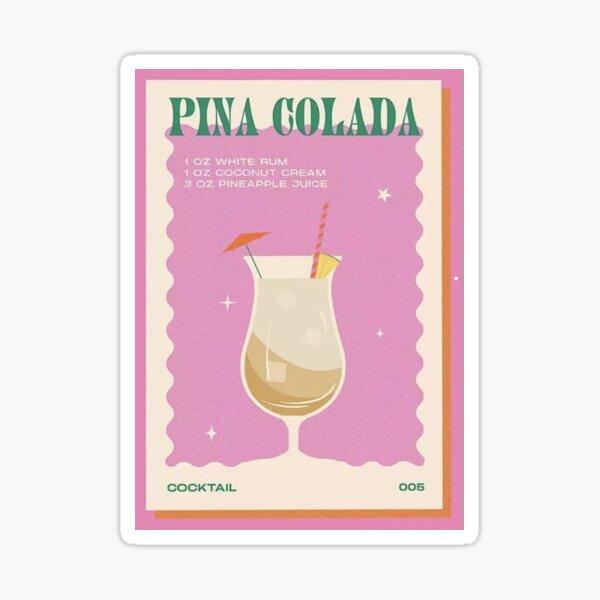 "Pina colada" Sticker for Sale by romirdrigz | Redbubble