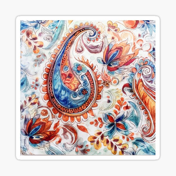 "Autumn Paisley" Sticker for Sale by DEVALEURby Sonali | Redbubble