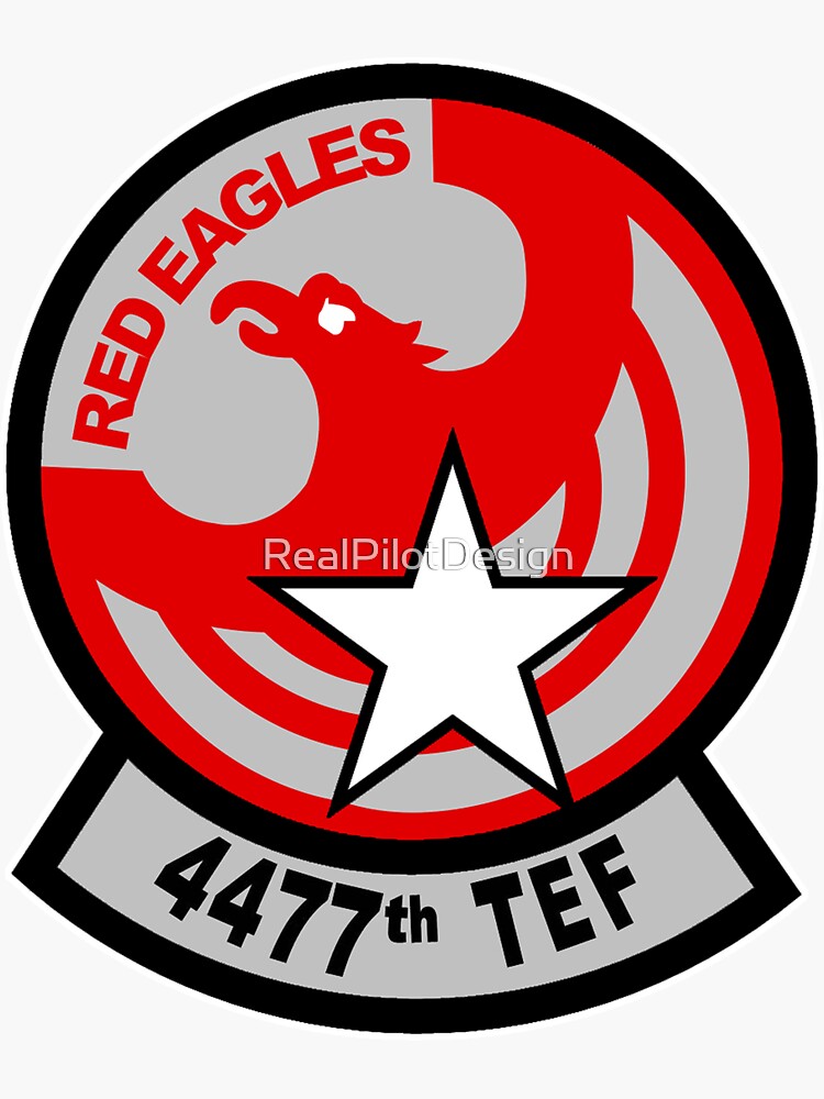 "4477th TEF Test and Evaluation Squadron Red Eagles Sticker" Sticker ...