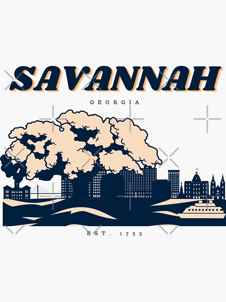 "Abstract Savannah Georgia (for light background)" Sticker for Sale by ...