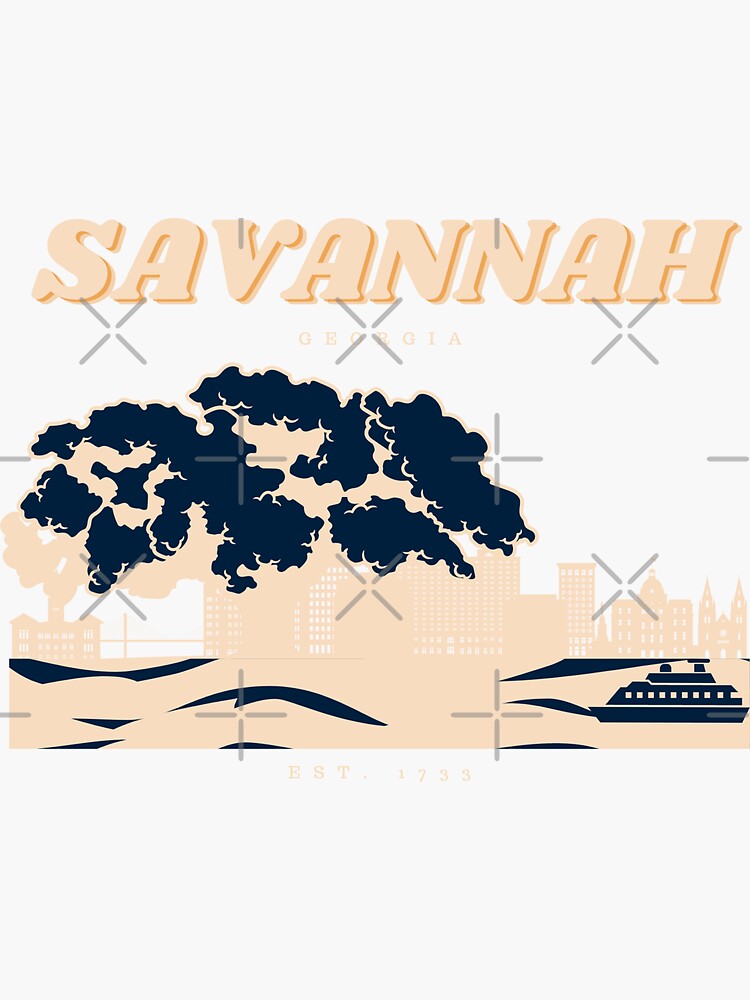 "Abstract Savannah Georgia (for dark background)" Sticker for Sale by ...