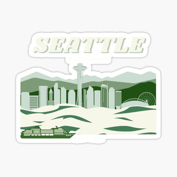 "Abstract Seattle Washington (for dark background)" Sticker for Sale by ...