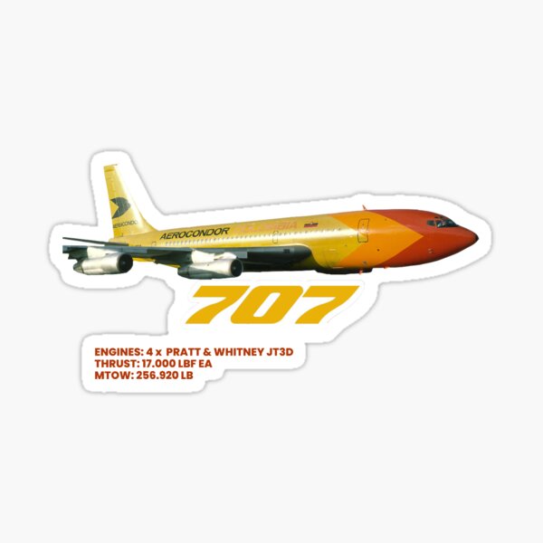 "BOEING 707 AEROCONDOR AIRLINE" Sticker by aeronauticacol | Redbubble