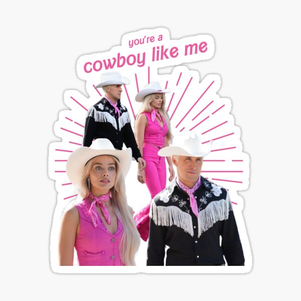 "Barbie and Ken Cowboy Like Me " Sticker for Sale by lavndershrtdays ...