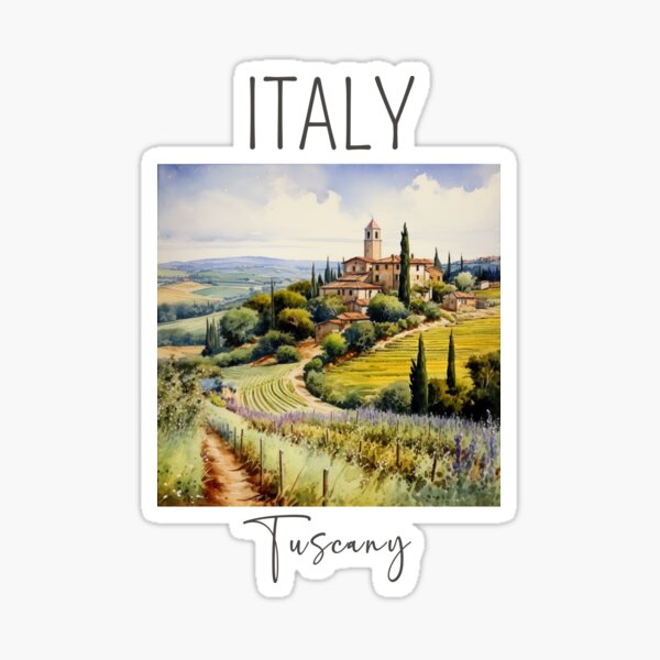 "A Watercolor Design of the Tuscany Region - Italy" Sticker for Sale by ...