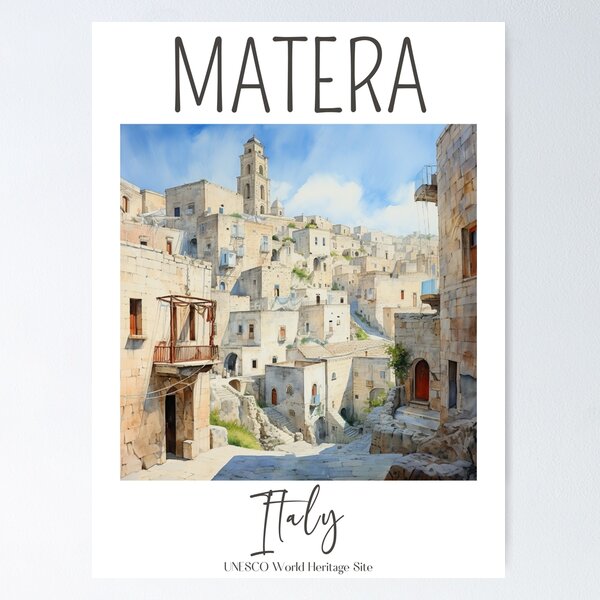 "A Watercolor Design of Matera - Italy" Poster for Sale by Sketch-Shack ...