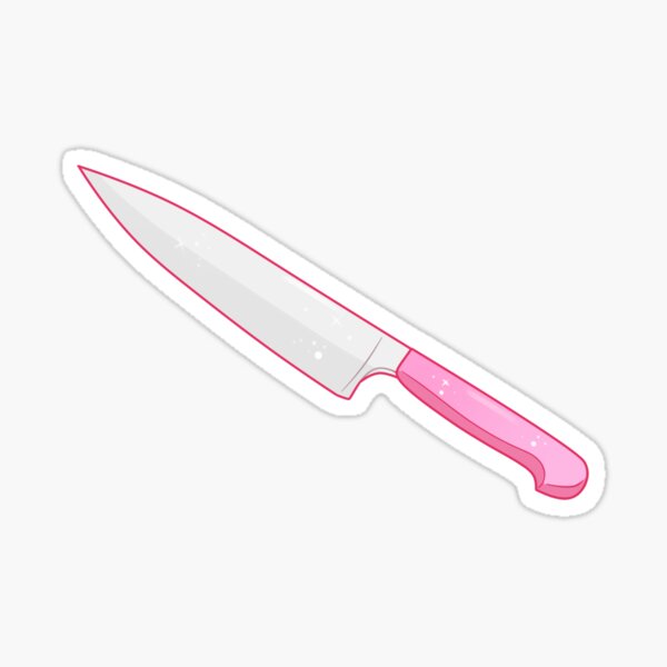 "Pink kitchen knife" Sticker for Sale by Asoduki | Redbubble
