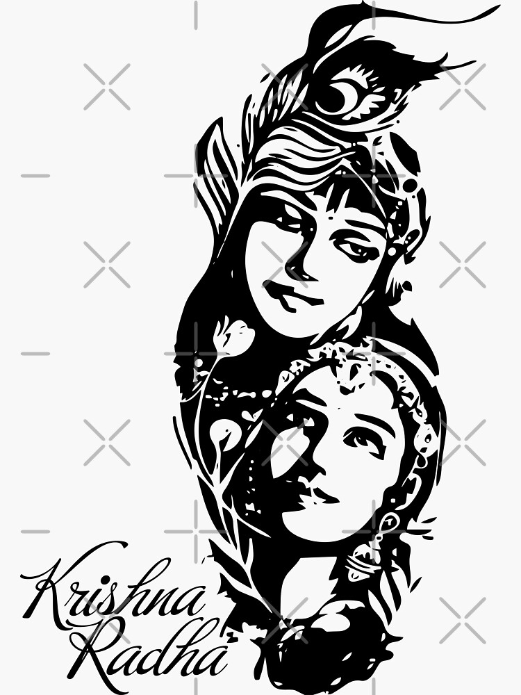 "Krishna & Radha" Sticker for Sale by AP Design | Redbubble