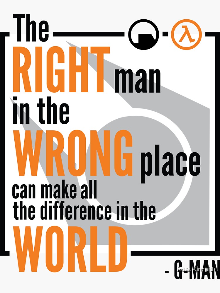"Half Life G-Man Quote" Sticker for Sale by the-flash | Redbubble