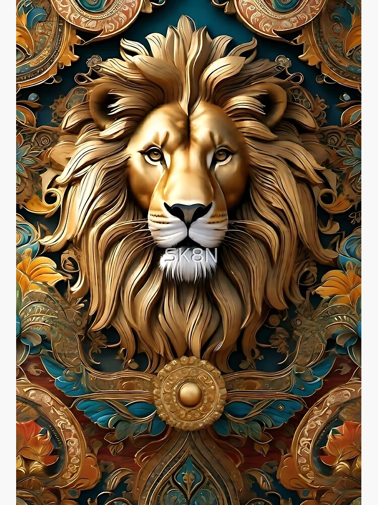 "24k gold king lion over paisley " Photographic Print for Sale by SK8N ...