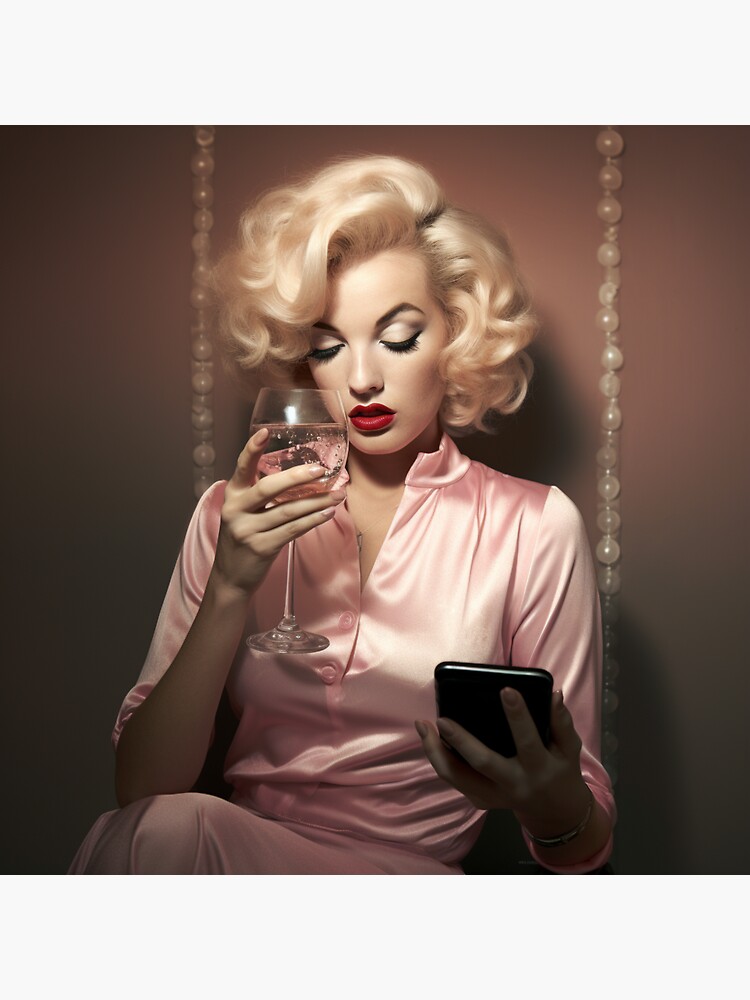 Sticker for Sale mit "Marilyn Monroe Present Day auf dem Handy" von elegantink | Redbubble