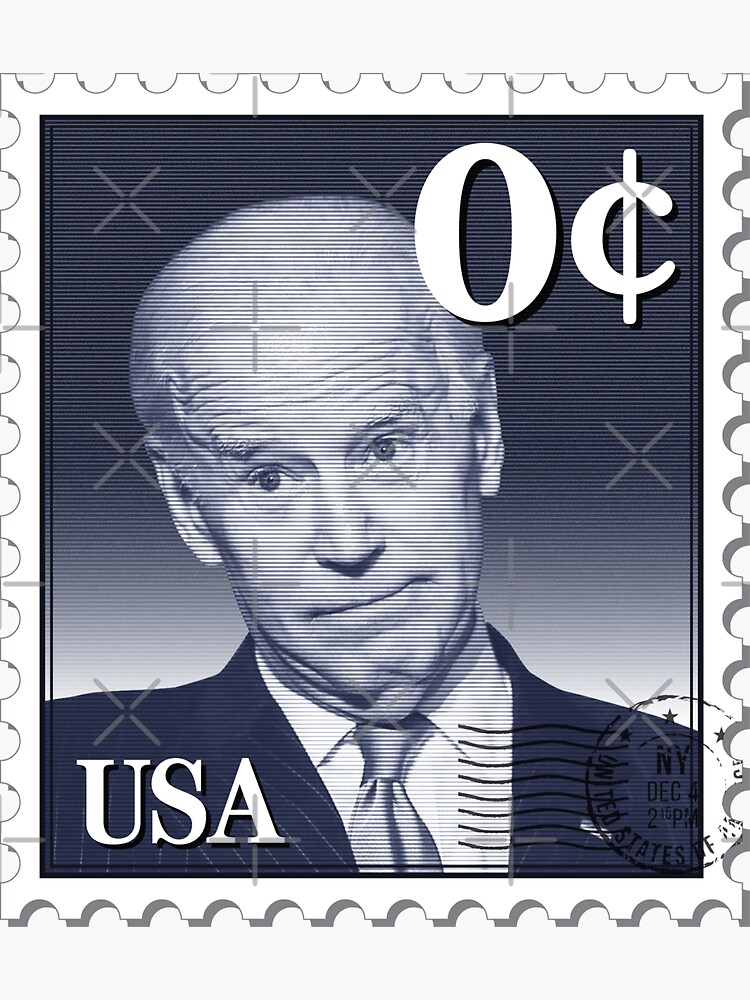 "Joe Biden Zero Cents Postage Stamp" Sticker for Sale by SouthAndSunny ...