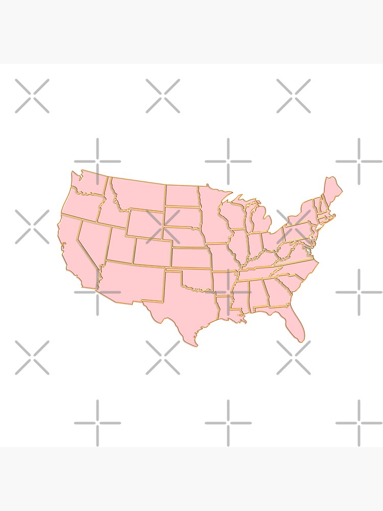 "Pink USA map" Sticker for Sale by AnnaGo | Redbubble