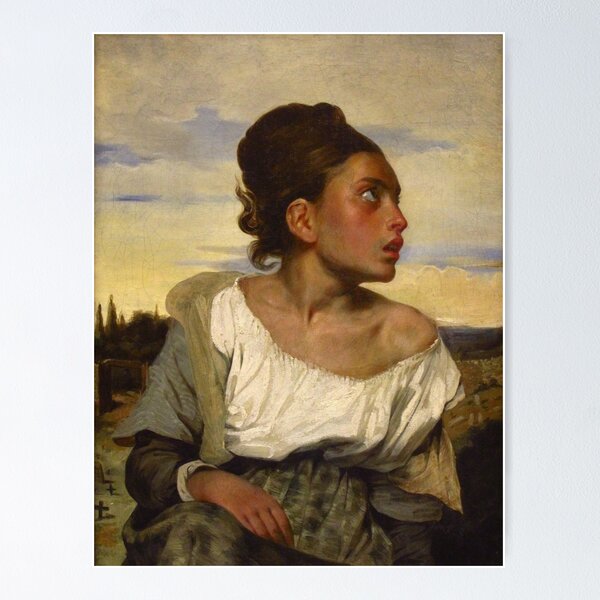 Poster for Sale avec l'œuvre « Orpheline au Cimetière (Jeune Fille ...