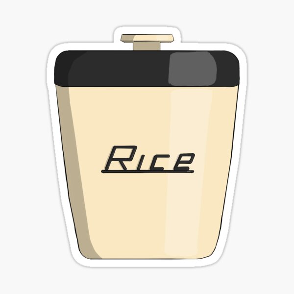 "Nally Rice Canister" Sticker for Sale by Yaus | Redbubble