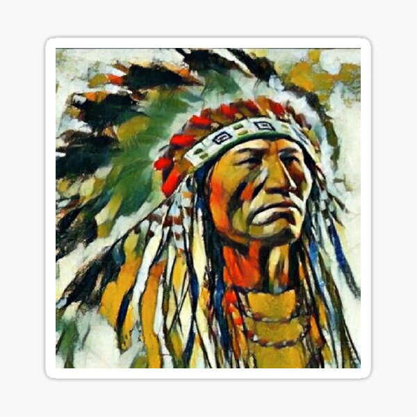 "Native American Red Indian " Sticker by zahraali | Redbubble