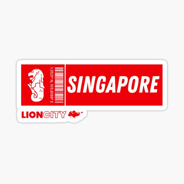 "Singapore Lion City Merlion " Sticker for Sale by InkWhirl | Redbubble