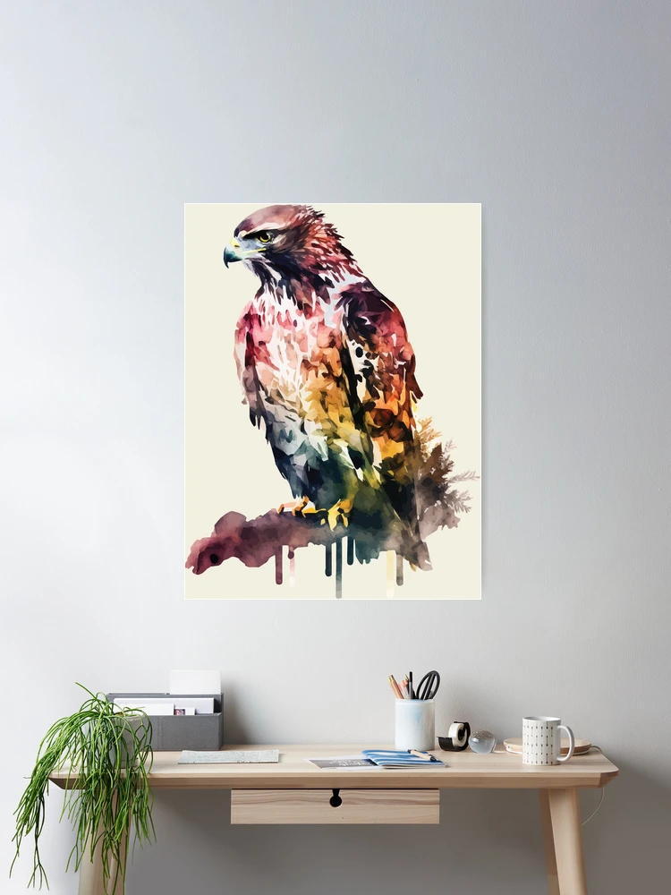 Hawk Painting Watercolor