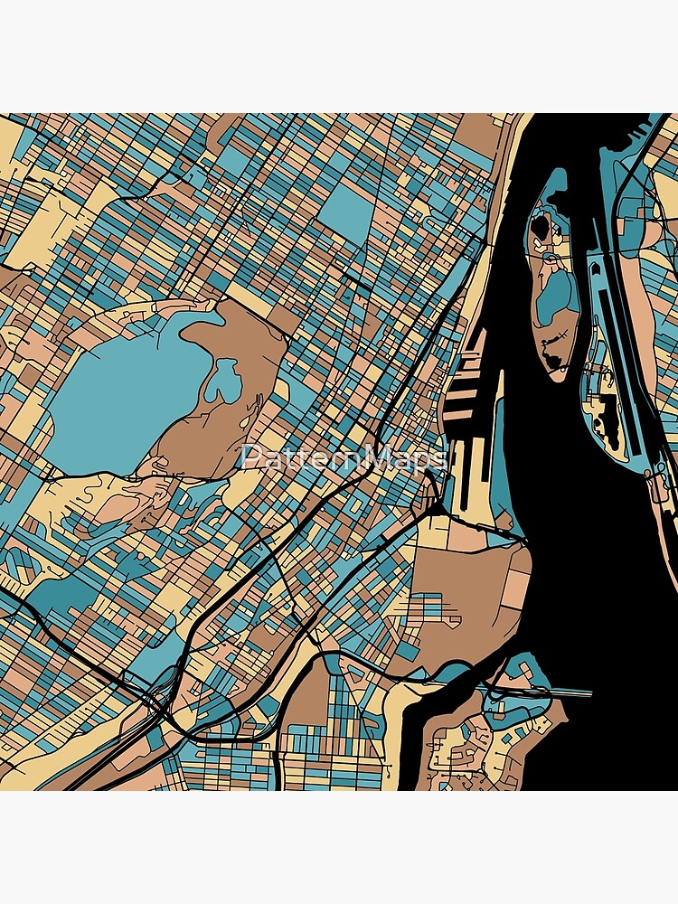 "Montreal Map Pattern in Mid Century Pastel" Poster for Sale by ...