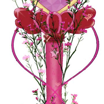 "Sailor Moon Flower Stick/Wand - Chibi moon" Sticker for Sale by Raquel Maia | Redbubble