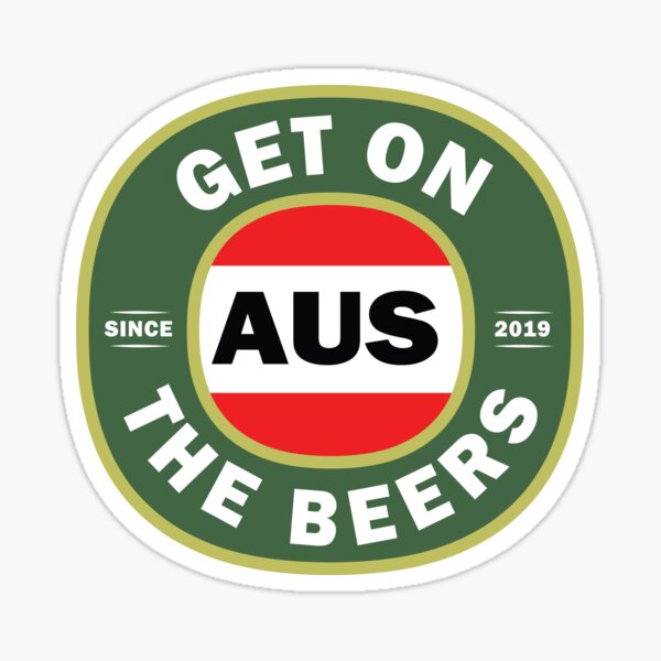 "Get on the Beers" Sticker for Sale by POLYM4TH | Redbubble
