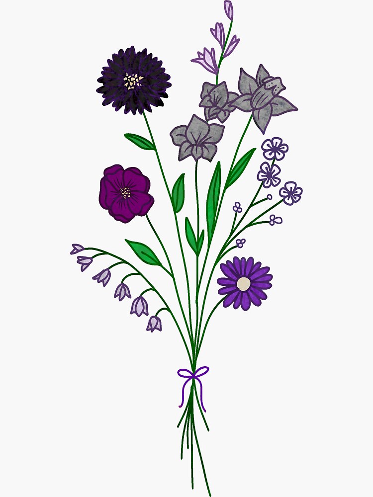 "Subtle Ace Pride Flower Bunch" Sticker for Sale by superraddd | Redbubble