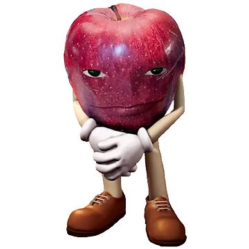 "wapple (apple with a face)" Sticker for Sale by silverwolf946 | Redbubble
