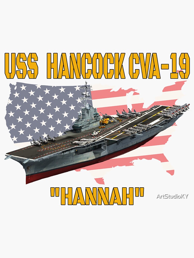 "Aircraft Carrier USS Hancock CVA-19 Veterans Day Father's Day" Sticker ...