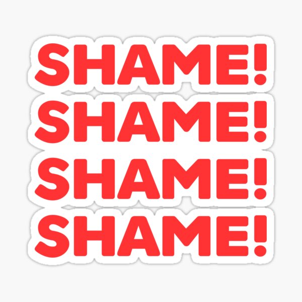 "shame shame shame shame" Sticker for Sale by PineLemon | Redbubble