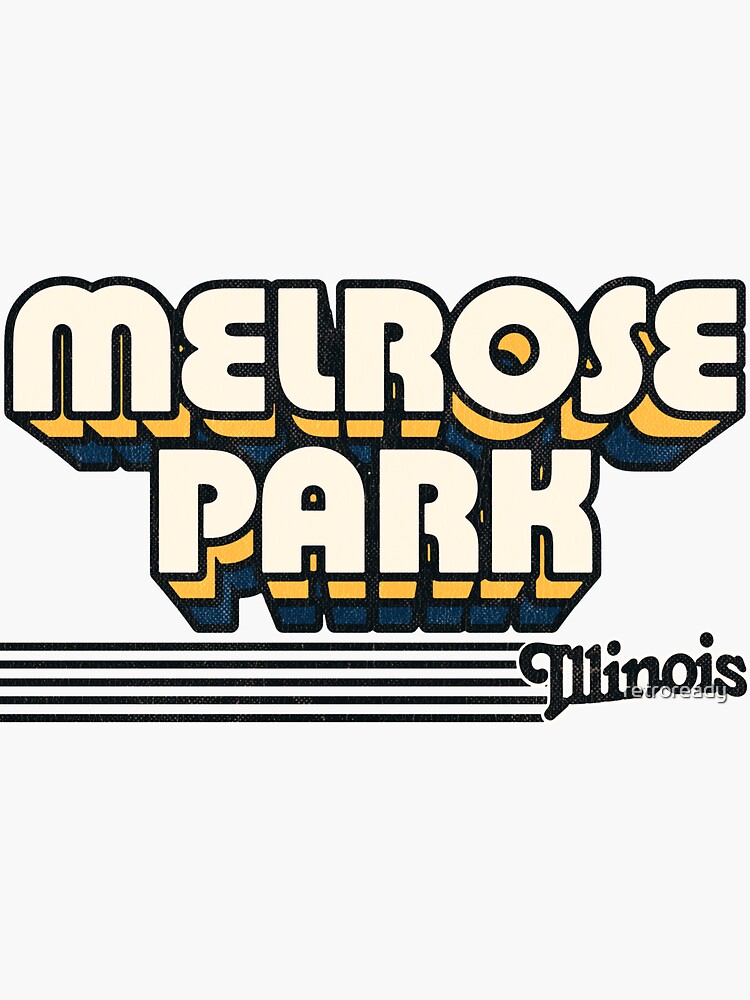 "Melrose Park, Illinois | Retro Stripes" Sticker by retroready | Redbubble