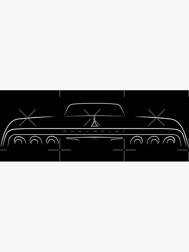 "1964 Impala - rear Stencil, white" Art Print for Sale by mal ...