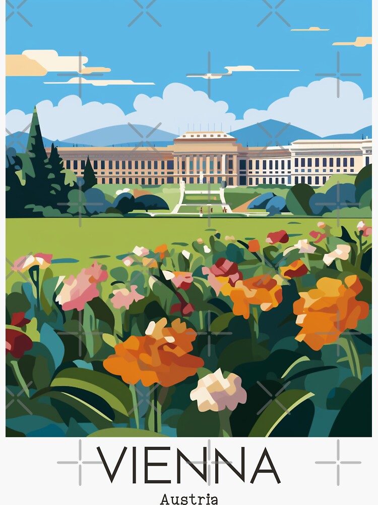 "A Vintage Travel Illustration of Vienna - Austria" Sticker for Sale by ...