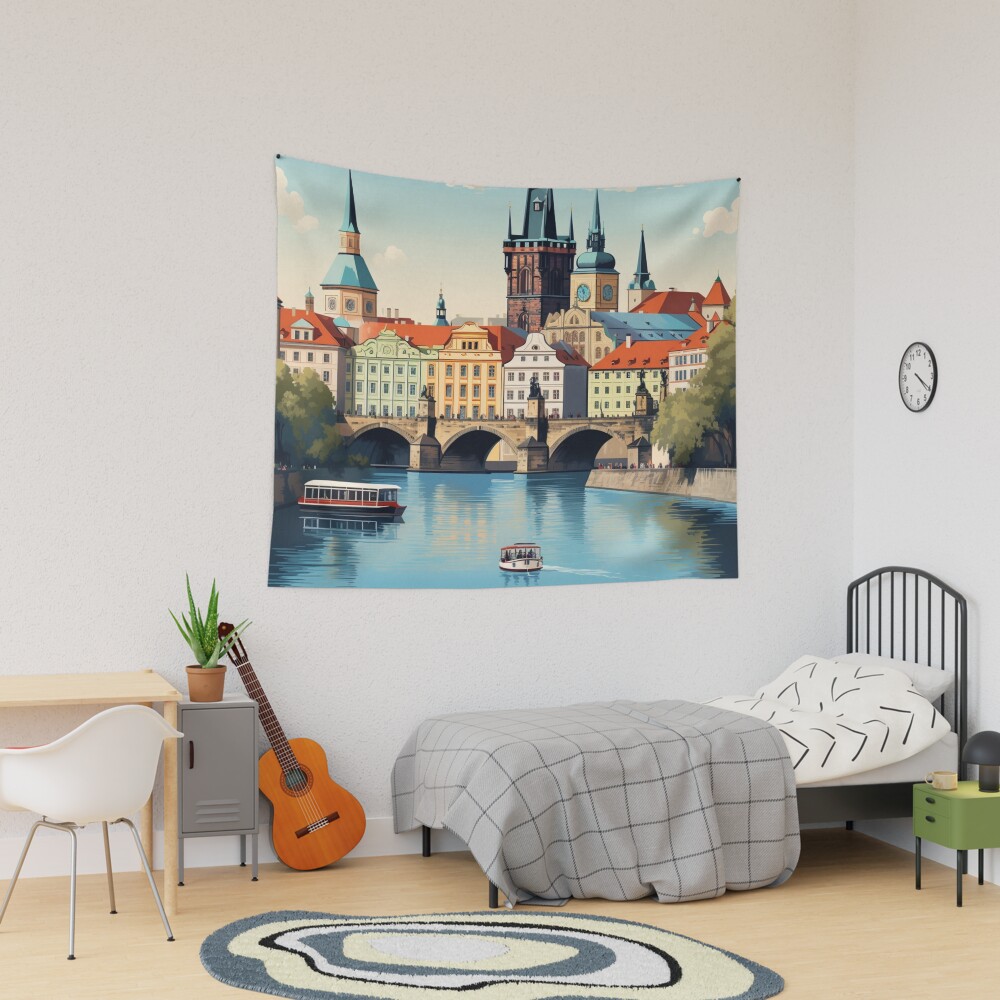 "A Vintage Travel Illustration of Prague - Czech Republic" Poster for Sale by GoodOldVintage ...