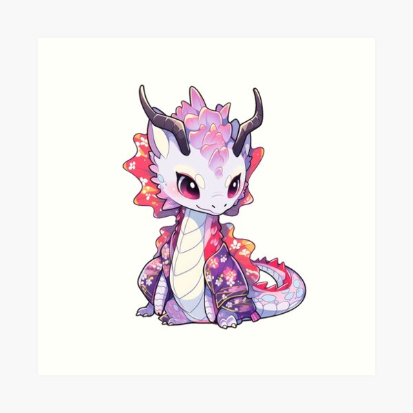"Cute Chibi Dragon Creature" Art Print for Sale by SundayDonuts | Redbubble