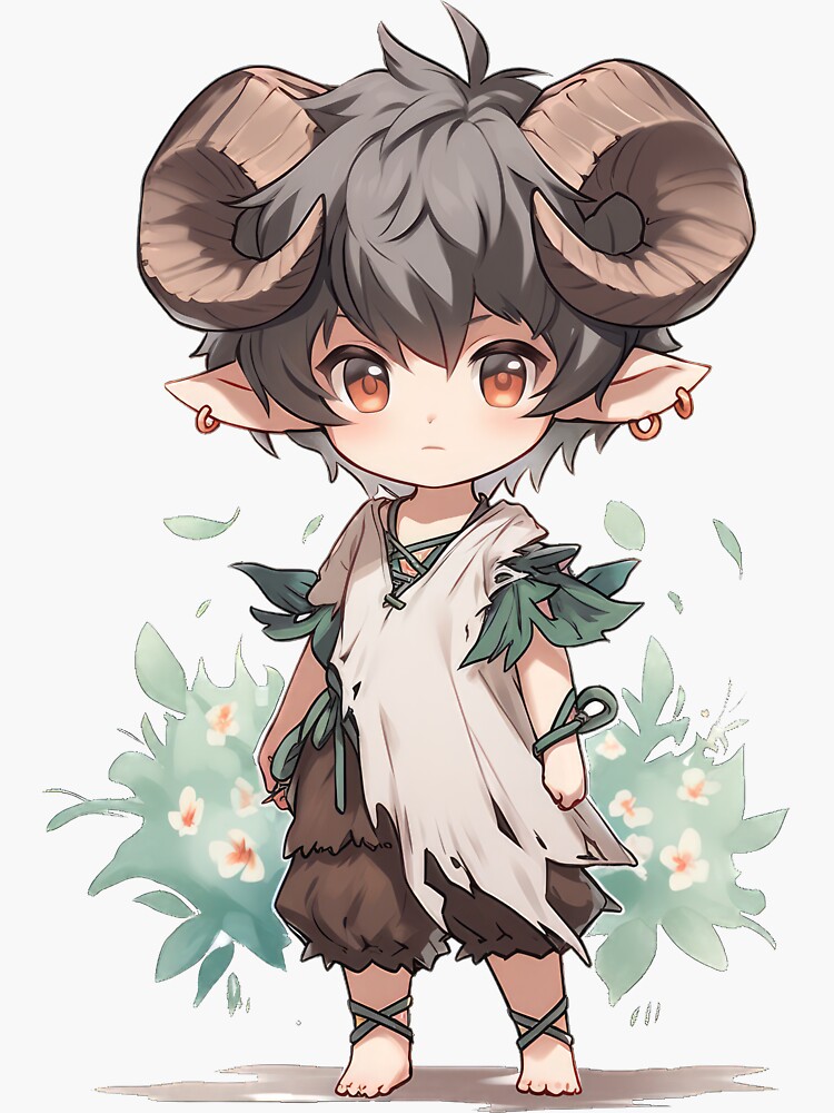 "Cute Chibi Faun Creature" Sticker for Sale by SundayDonuts | Redbubble