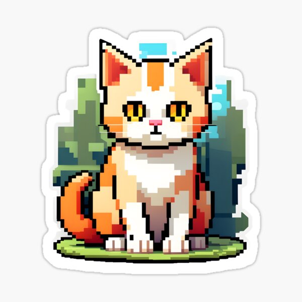 "8 BIT KITTY" Sticker for Sale by bethdaydreamzz | Redbubble