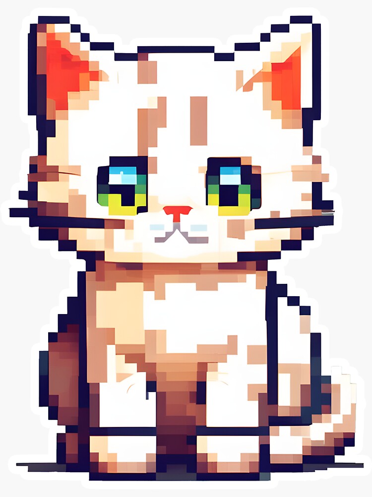 "8 BIT KITTY 2" Sticker for Sale by bethdaydreamzz | Redbubble
