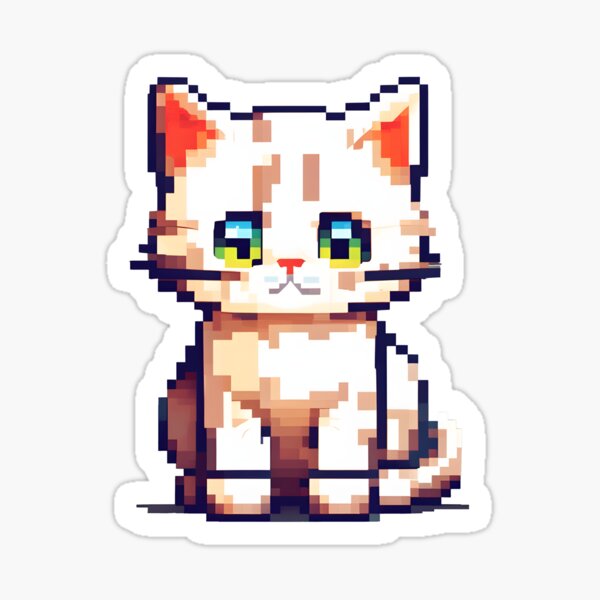 "8 BIT KITTY 2" Sticker for Sale by bethdaydreamzz | Redbubble