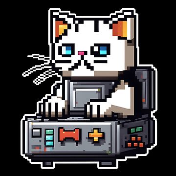 "8 Bit Video Kitty" Sticker for Sale by bethdaydreamzz | Redbubble