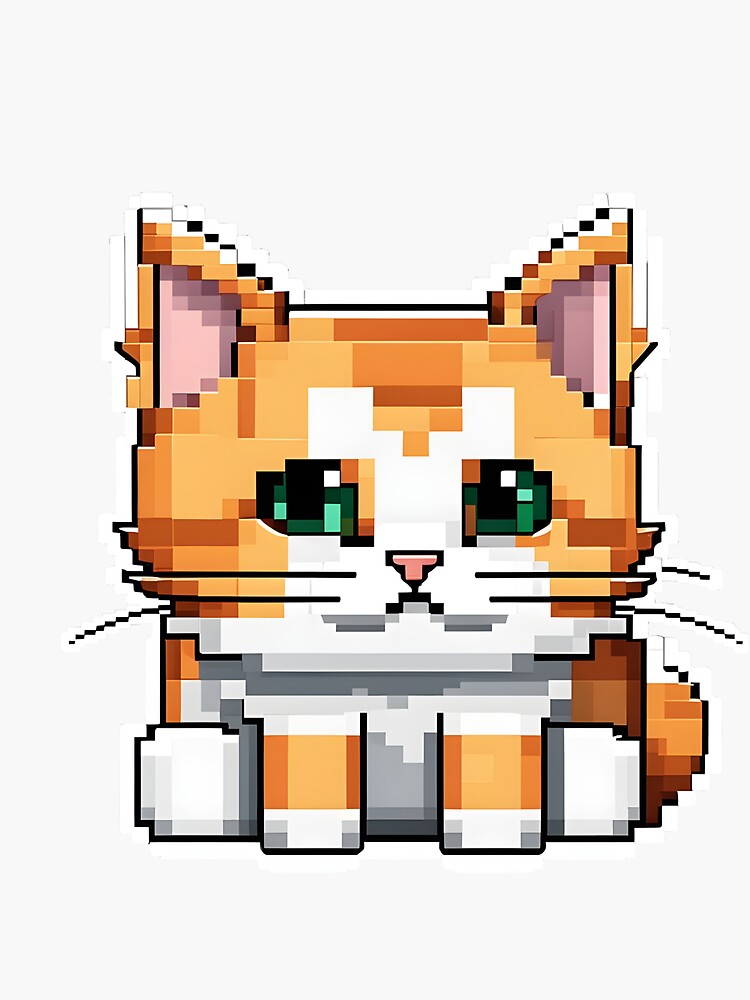 "8 BIT KITTY 3" Sticker for Sale by bethdaydreamzz | Redbubble