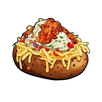 "baked potato with toppings " Sticker for Sale by t-shirtsquad | Redbubble