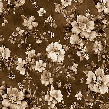 "Floral Pattern Design in white & Grey Mixed color in Light brown ...