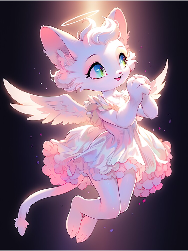 "Angelic Anime Kitty Character" Sticker for Sale by sμ (smew) | Redbubble