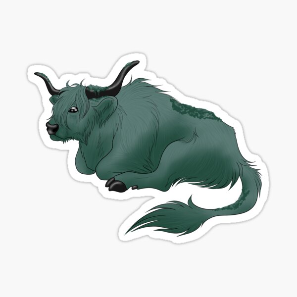 "Mossy Highland Cow " Sticker for Sale by PyromaniacalDog | Redbubble