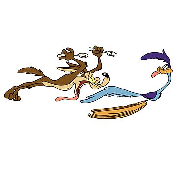 Sticker avec l'œuvre « coyote et bip bip » de l'artiste LookAtTheWorld ...