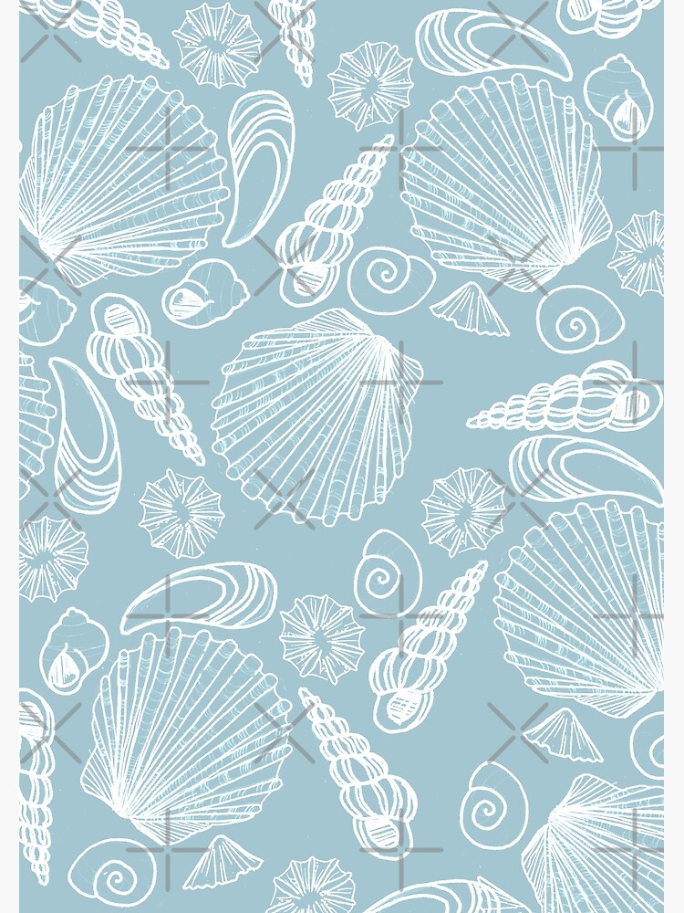 "Blue Shell Pattern" Art Print for Sale by katherineblower | Redbubble